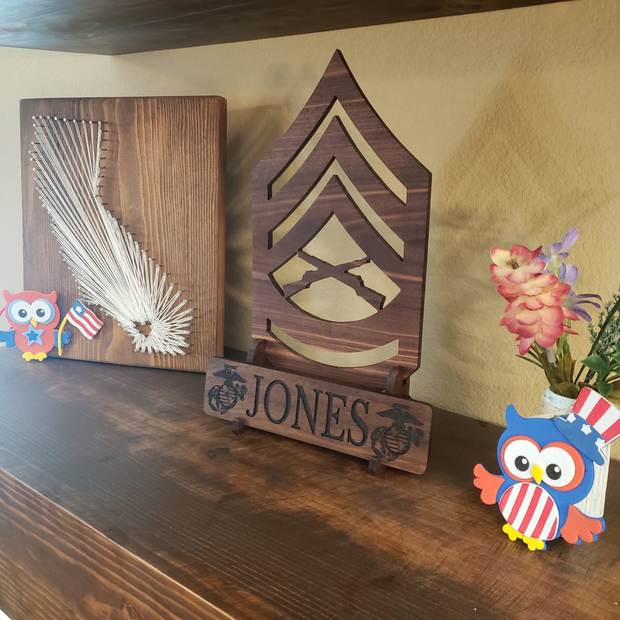 USMC - Rank and Nameplate Desktop Display – His N Hers Handcrafted