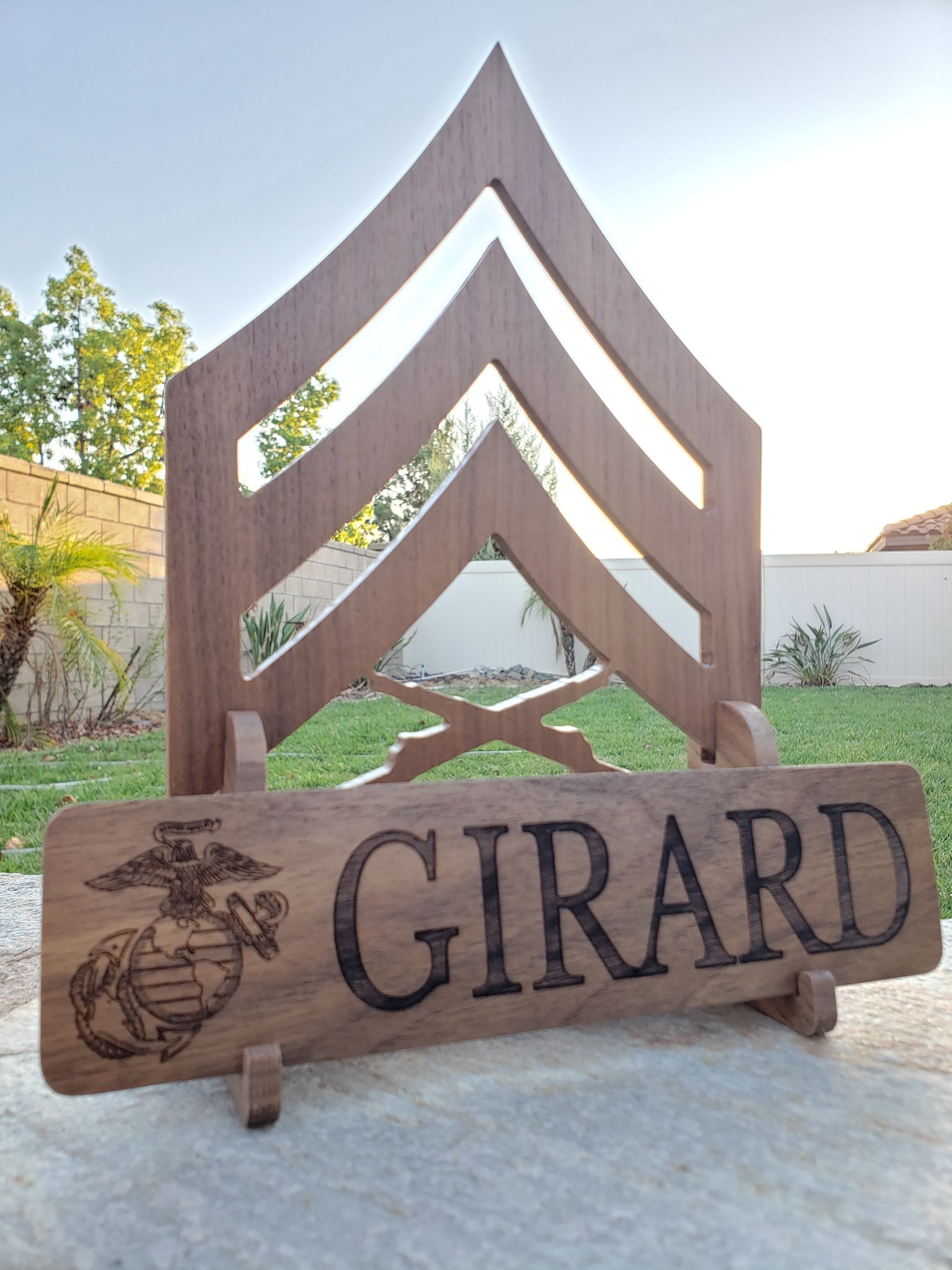 USMC - Rank and Nameplate Desktop Display – His N Hers Handcrafted