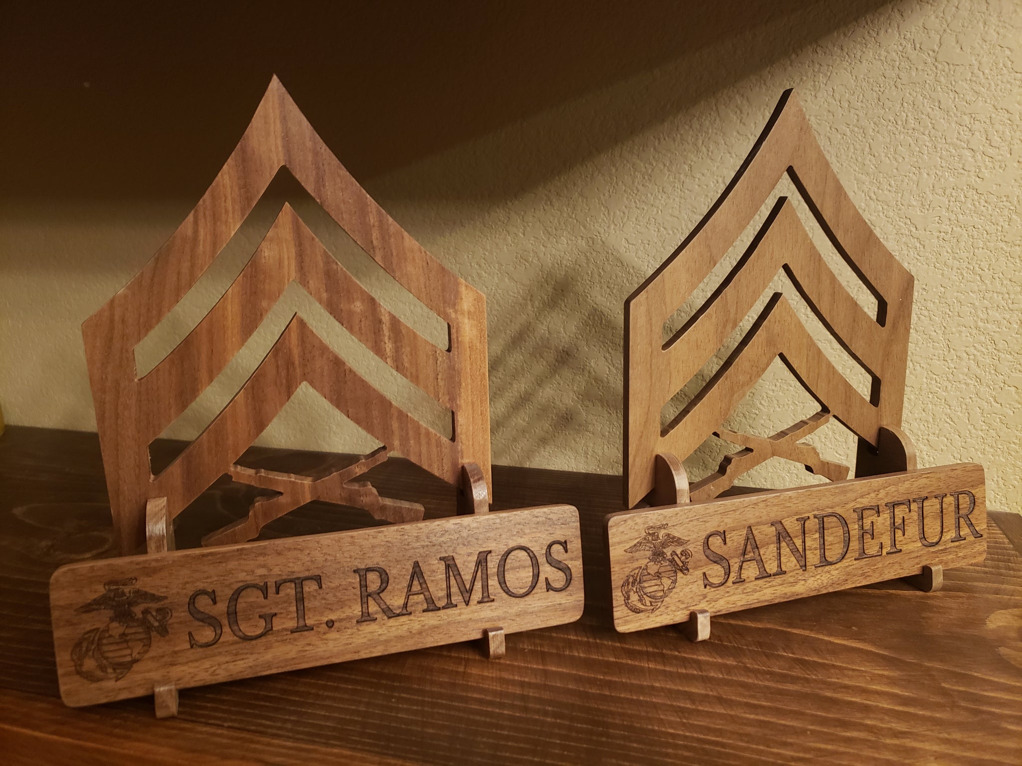 USMC - Rank and Nameplate Desktop Display – His N Hers Handcrafted