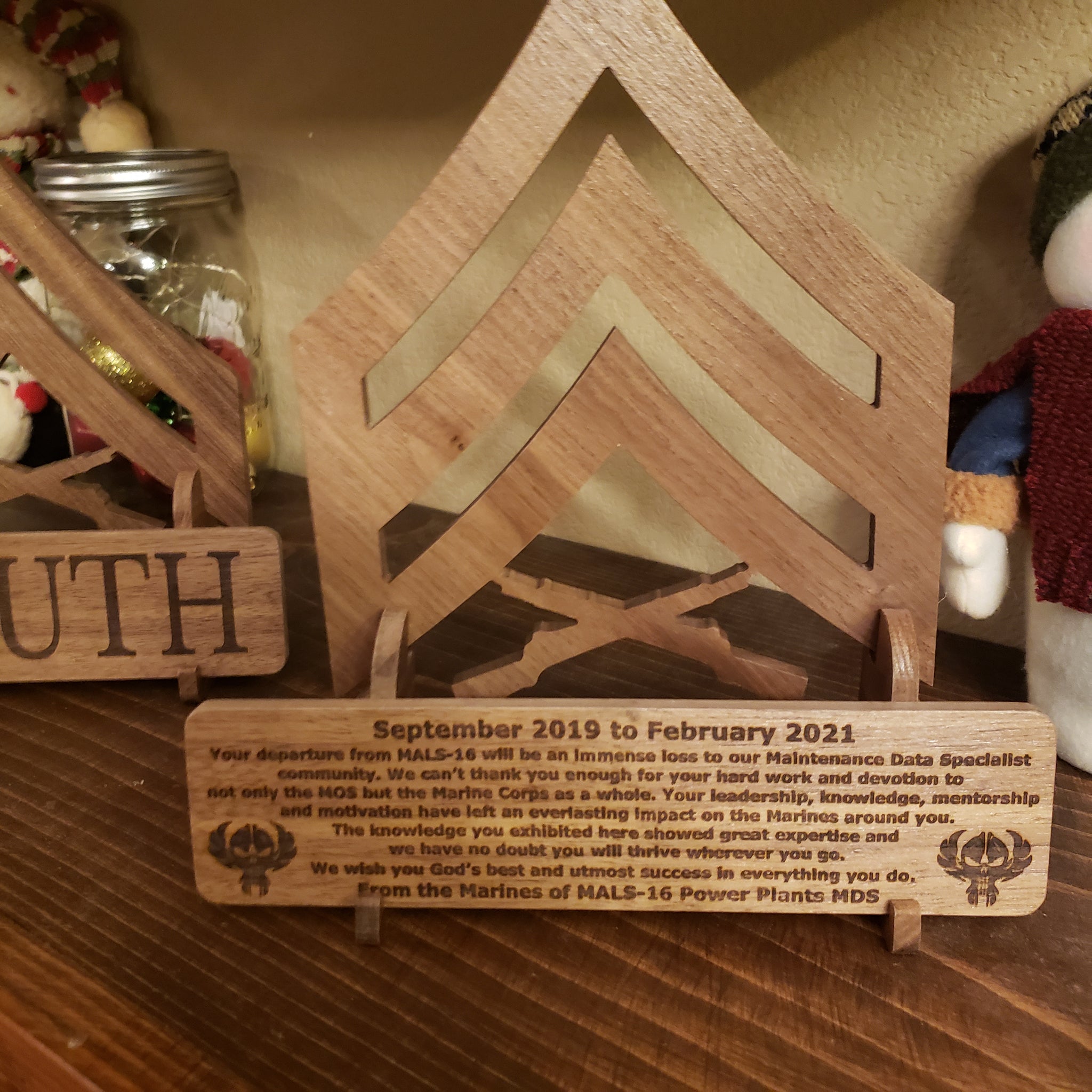 USMC - Rank and Nameplate Desktop Display – His N Hers Handcrafted