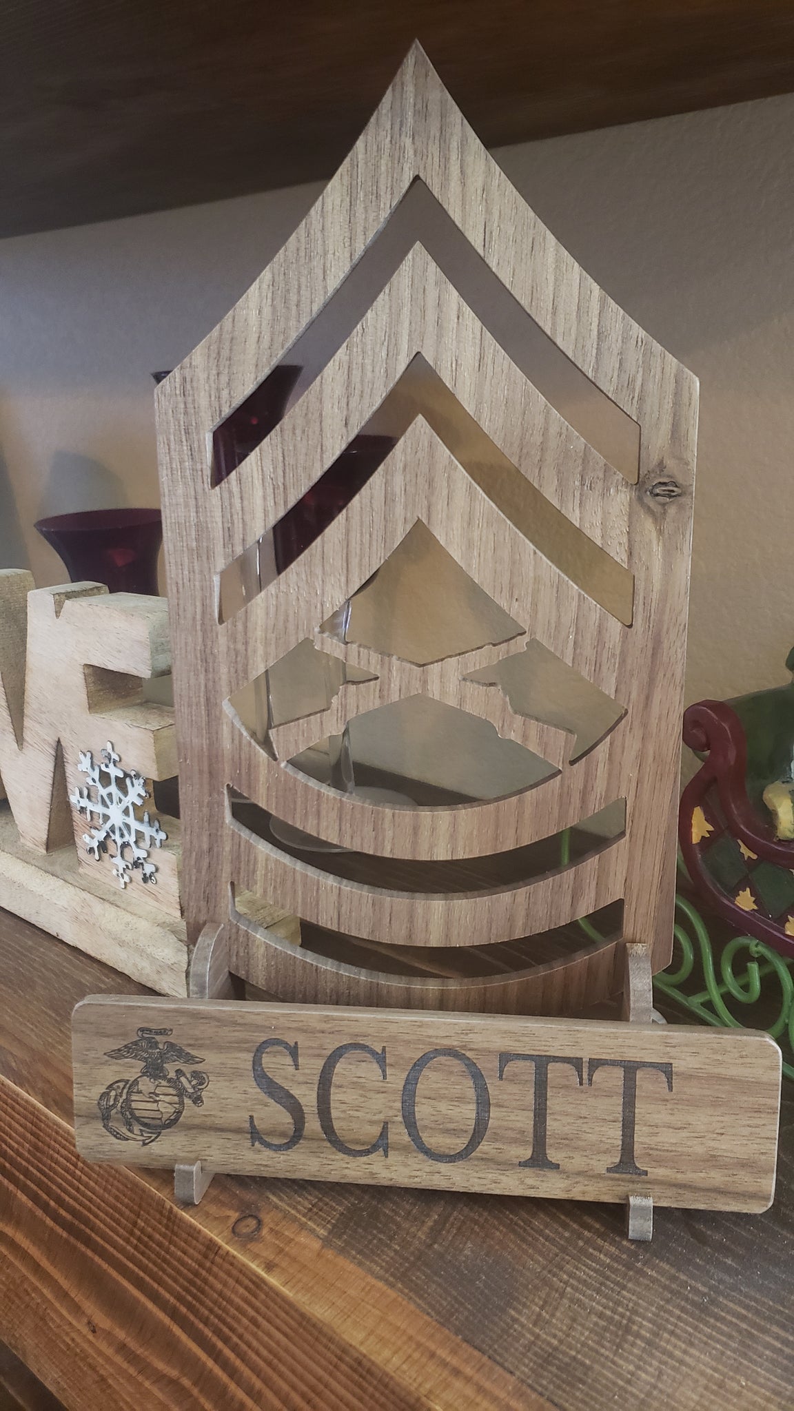USMC - Rank and Nameplate Desktop Display – His N Hers Handcrafted