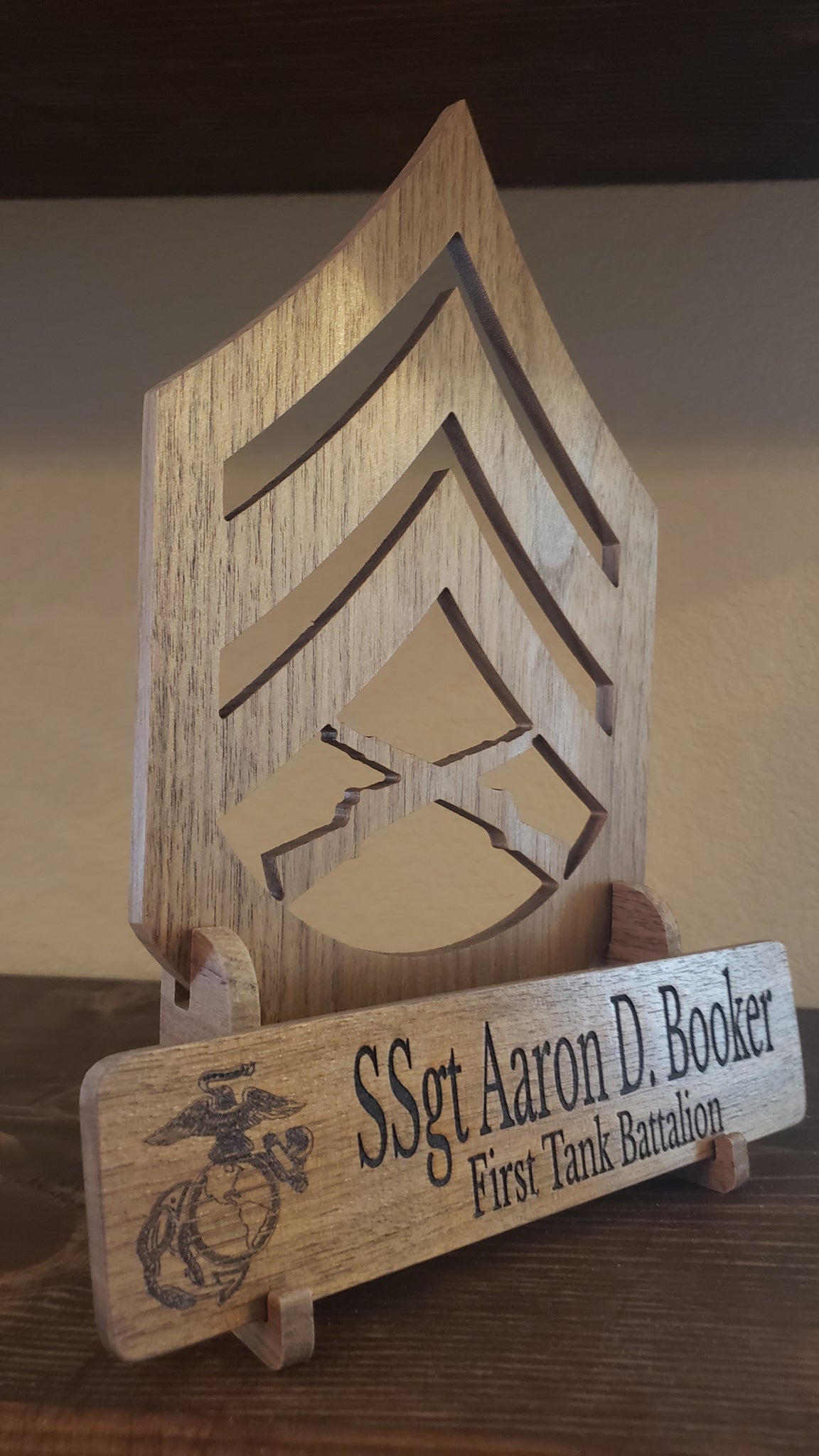 USMC - Rank and Nameplate Desktop Display – His N Hers Handcrafted